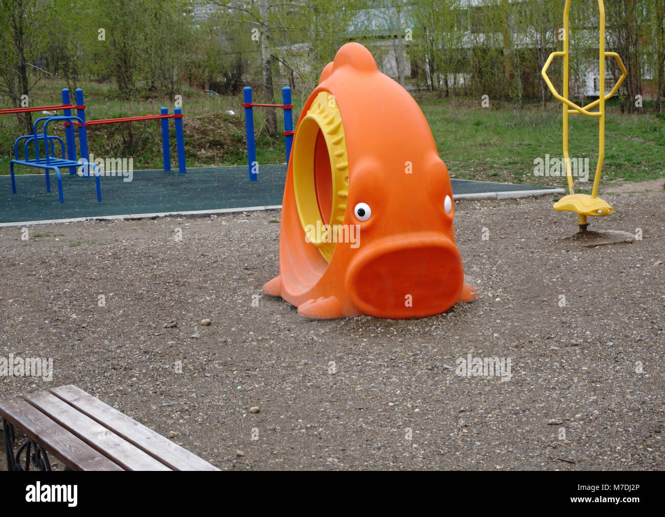 A children's Playground.red fish Stock Photo - Alamy