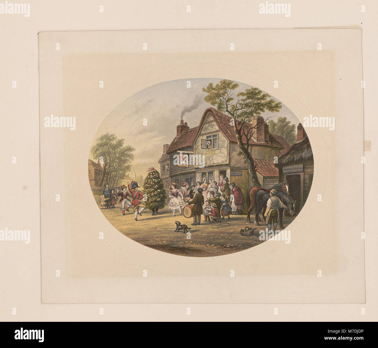 A photograph depicting a May Day celebration, capturing workers and ...