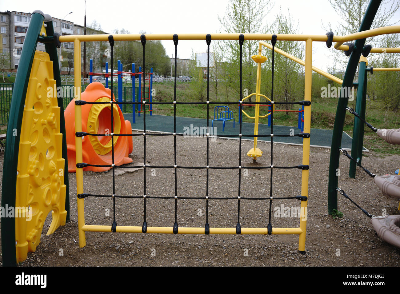 Playground mesh and ring Stock Photo - Alamy
