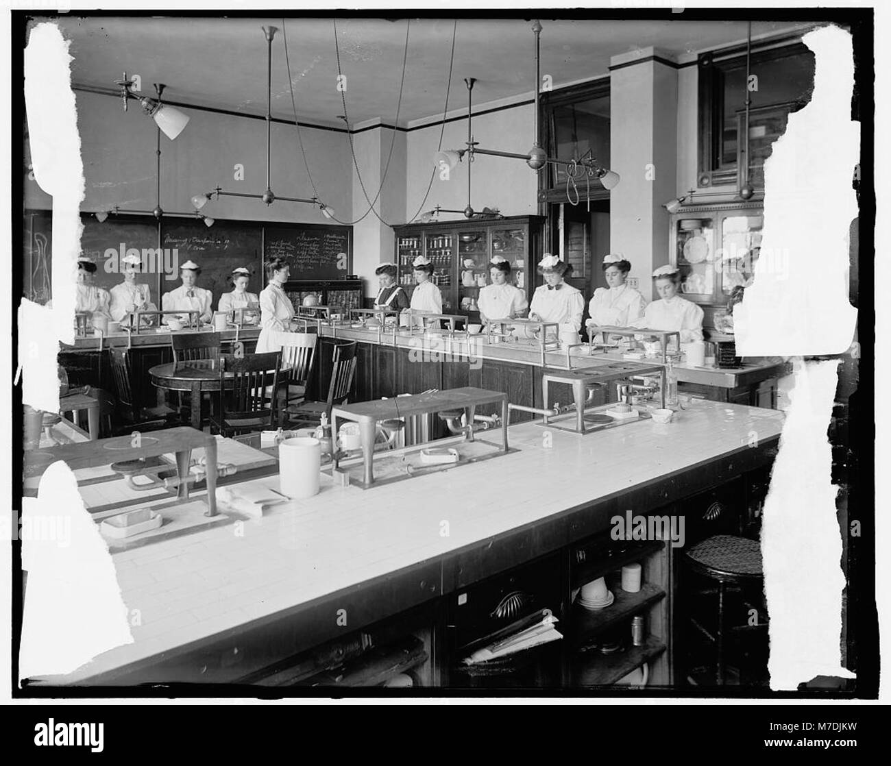 Interior view of a laboratory at McKinley School, depicting early 20th ...