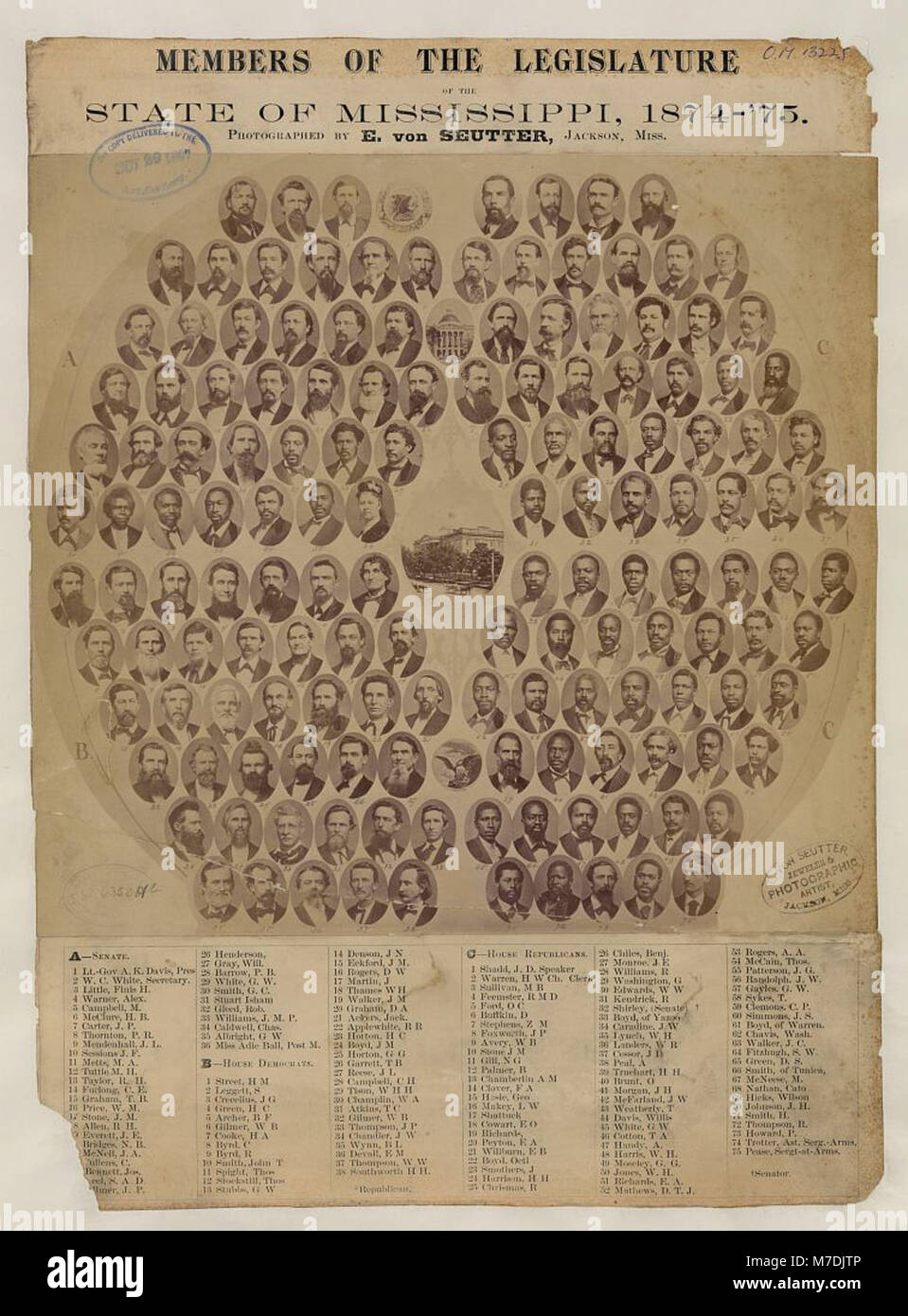 Photograph of the members of the Mississippi State Legislature from ...