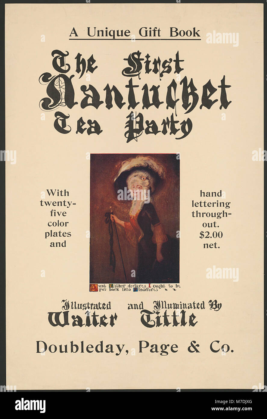 A historical depiction of the first Nantucket Tea Party, illustrating a ...