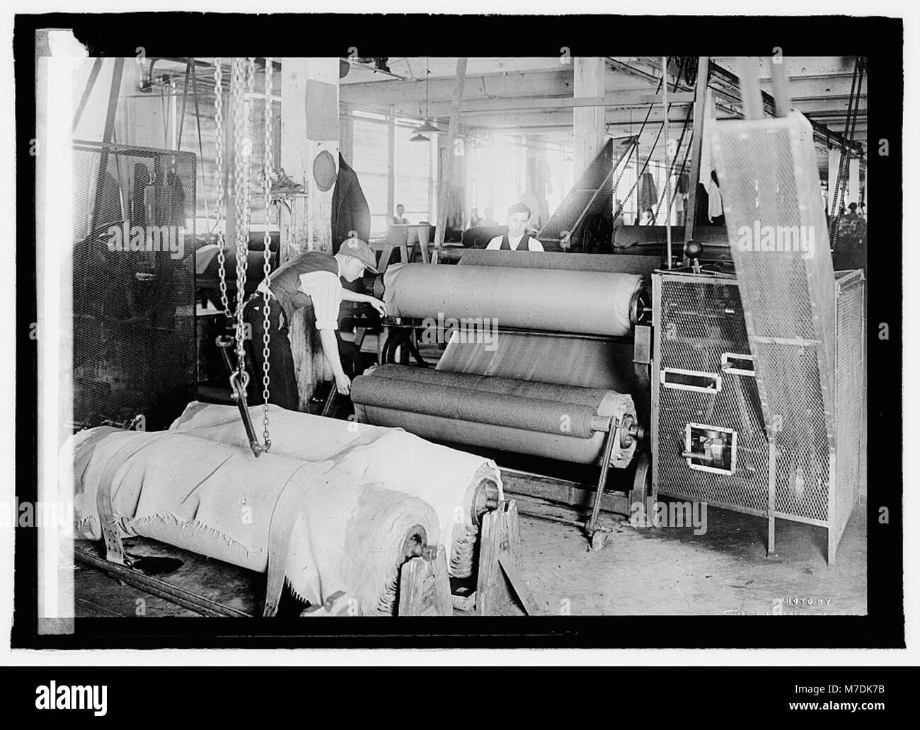 A historical image of a cloth manufacturer specializing in fabric ...