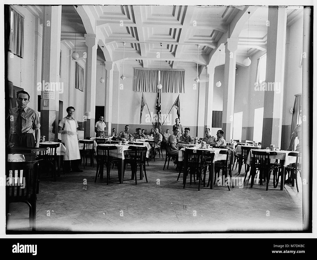 Photograph of a military hostel in Tel Aviv, likely used during the mid ...