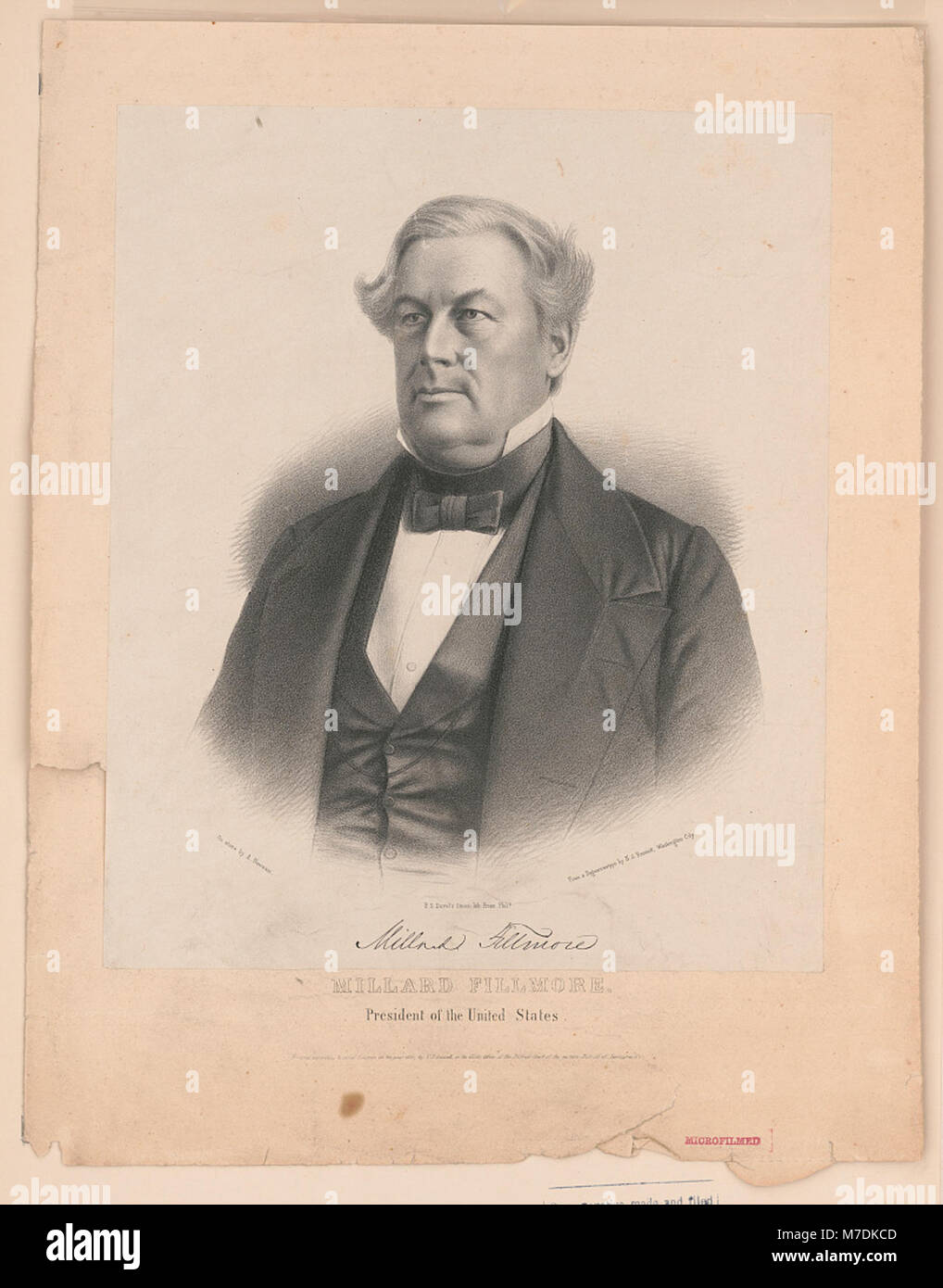 This historical portrait features Millard Fillmore, the 13th President ...