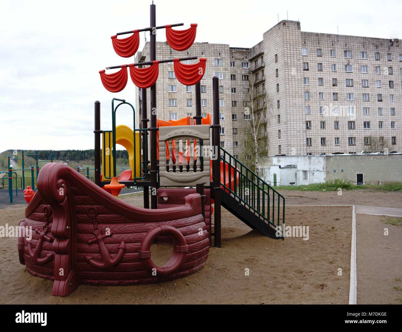 Childrens playground red ship hi-res stock photography and images - Alamy