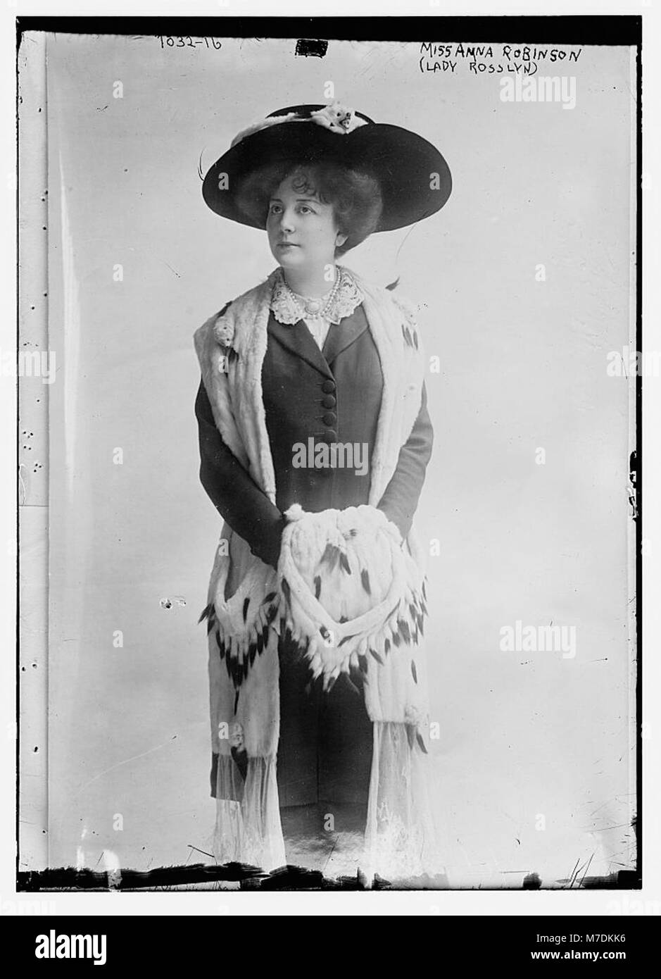 This photograph features Miss Anna Robinson, also known as Lady Rosslyn ...
