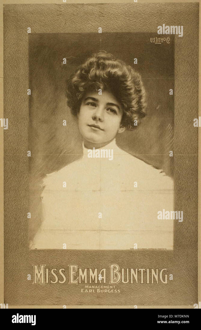 A portrait of Miss Emma Bunting, showcasing a vintage image of a young ...