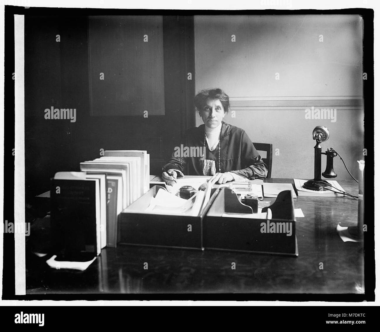 A portrait of Miss Julia Lathrop, an influential American social worker ...