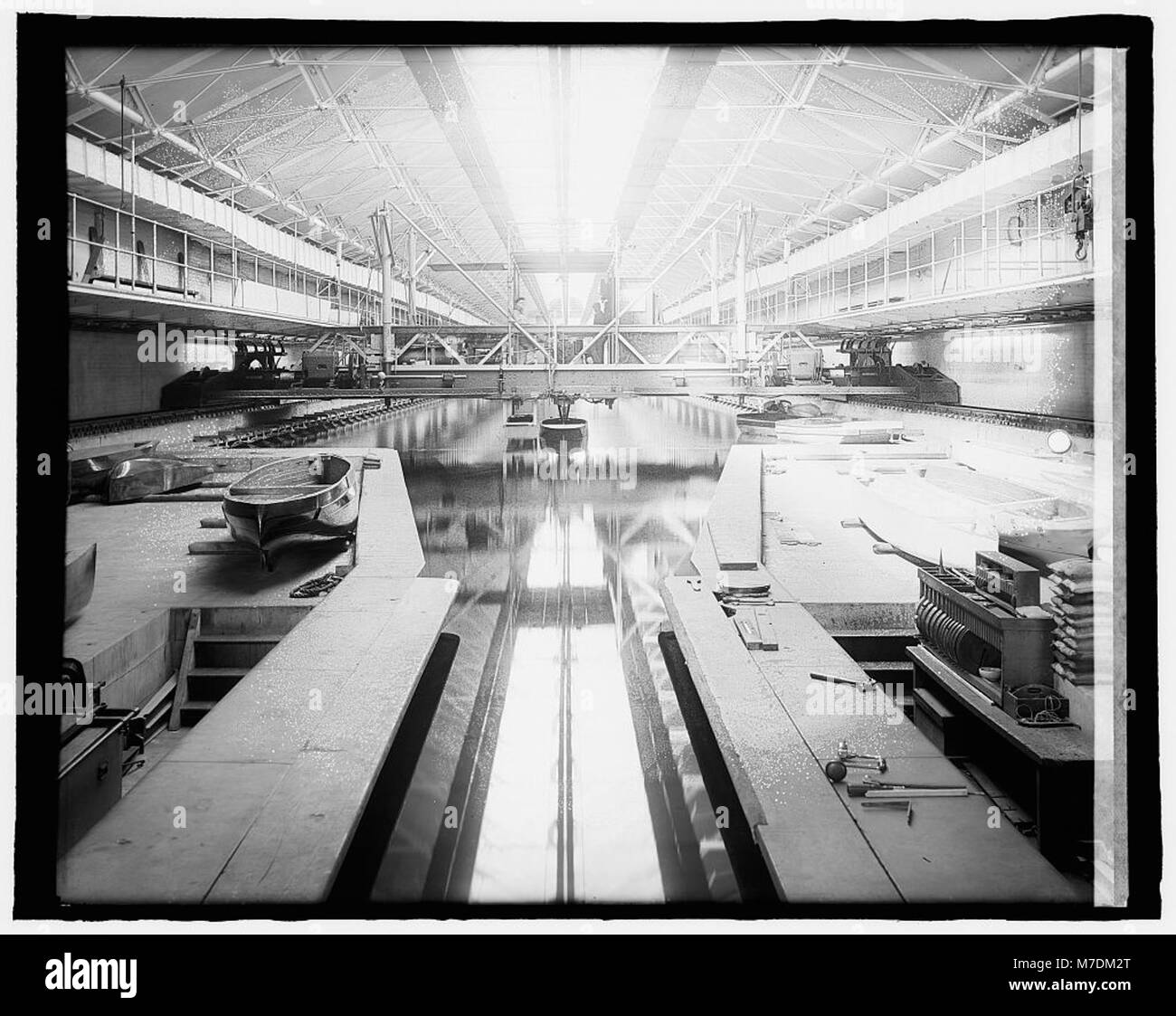 A photograph of the Model Basin at the Navy Yard in Washington, D.C ...
