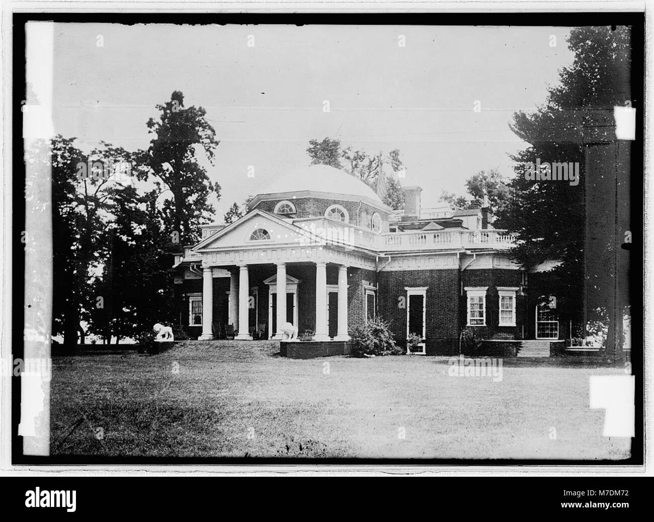A photograph of Monticello, the historic plantation house designed by ...