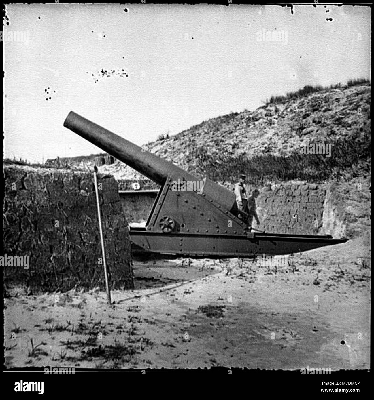An interior view of Morris Island, South Carolina, showing a mounted ...