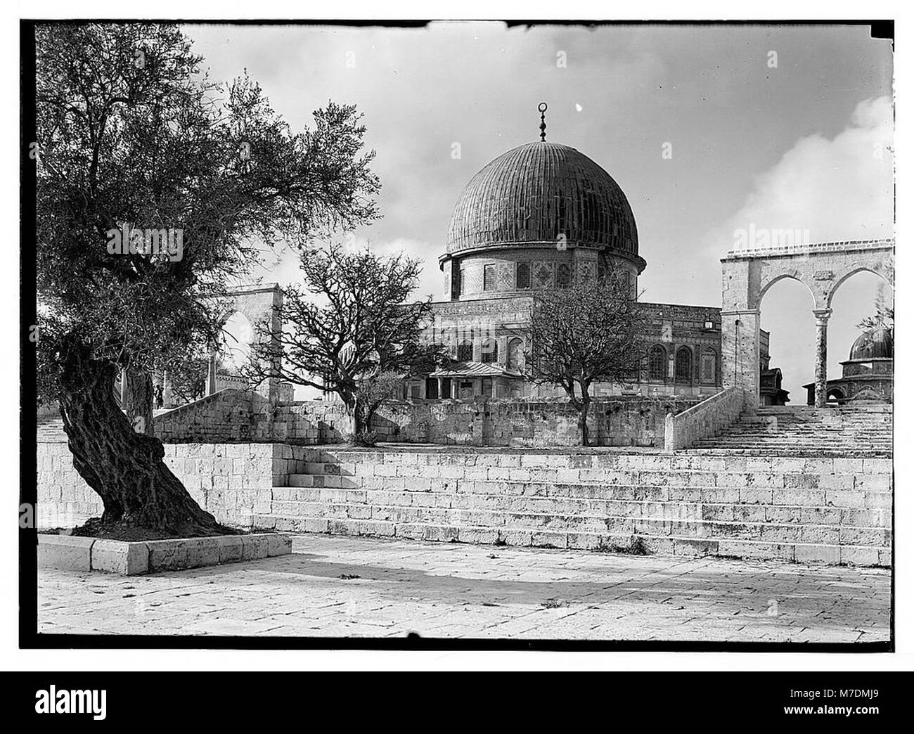 A historical view of the Mosque of Omar, also known as the Dome of the ...