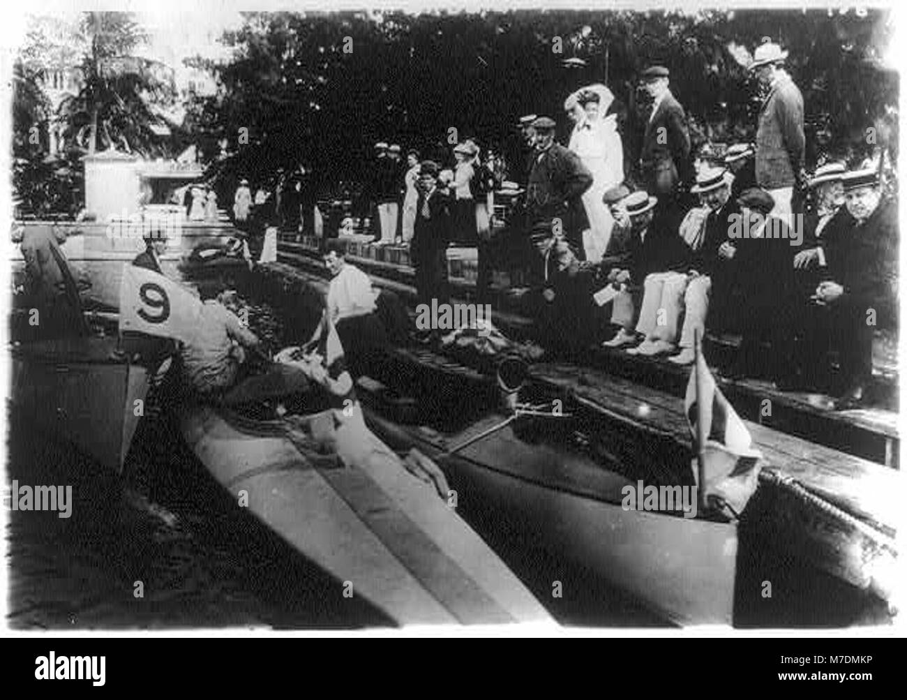 This photo captures motorboats at Palm Beach, Florida, around 1910 ...