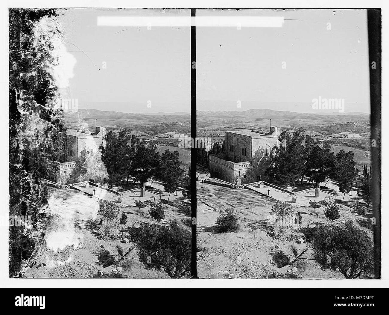 View from the Mount of Olives, showing the Jordan Valley, the Dead Sea ...
