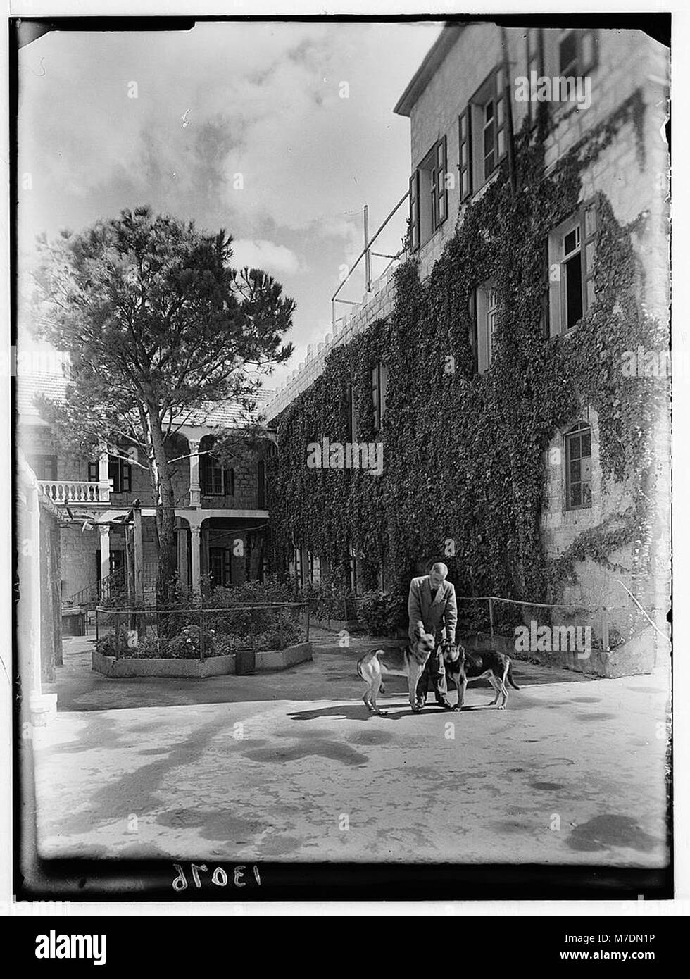 An image of the inner courtyard of Mr. Oliver's school in Ras-el-Matn ...