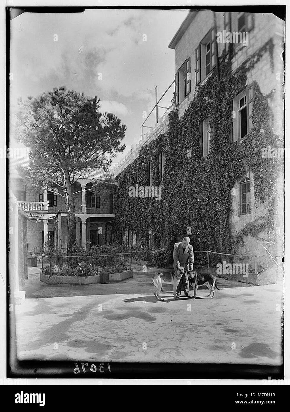 An image of the inner courtyard of Mr. Oliver's school in Ras-el-Matn ...