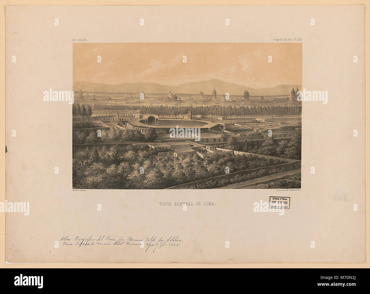 A map showing a general view of Lima, Peru, from 'Geografía del Perú ...