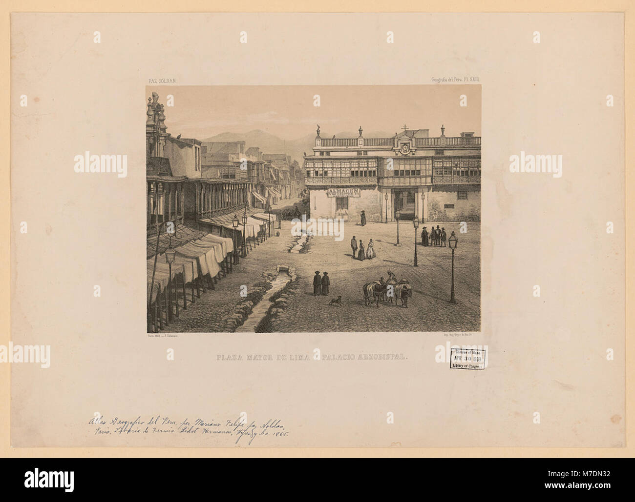This image depicts Plaza Mayor in Lima, Peru, with the Archbishop’s ...