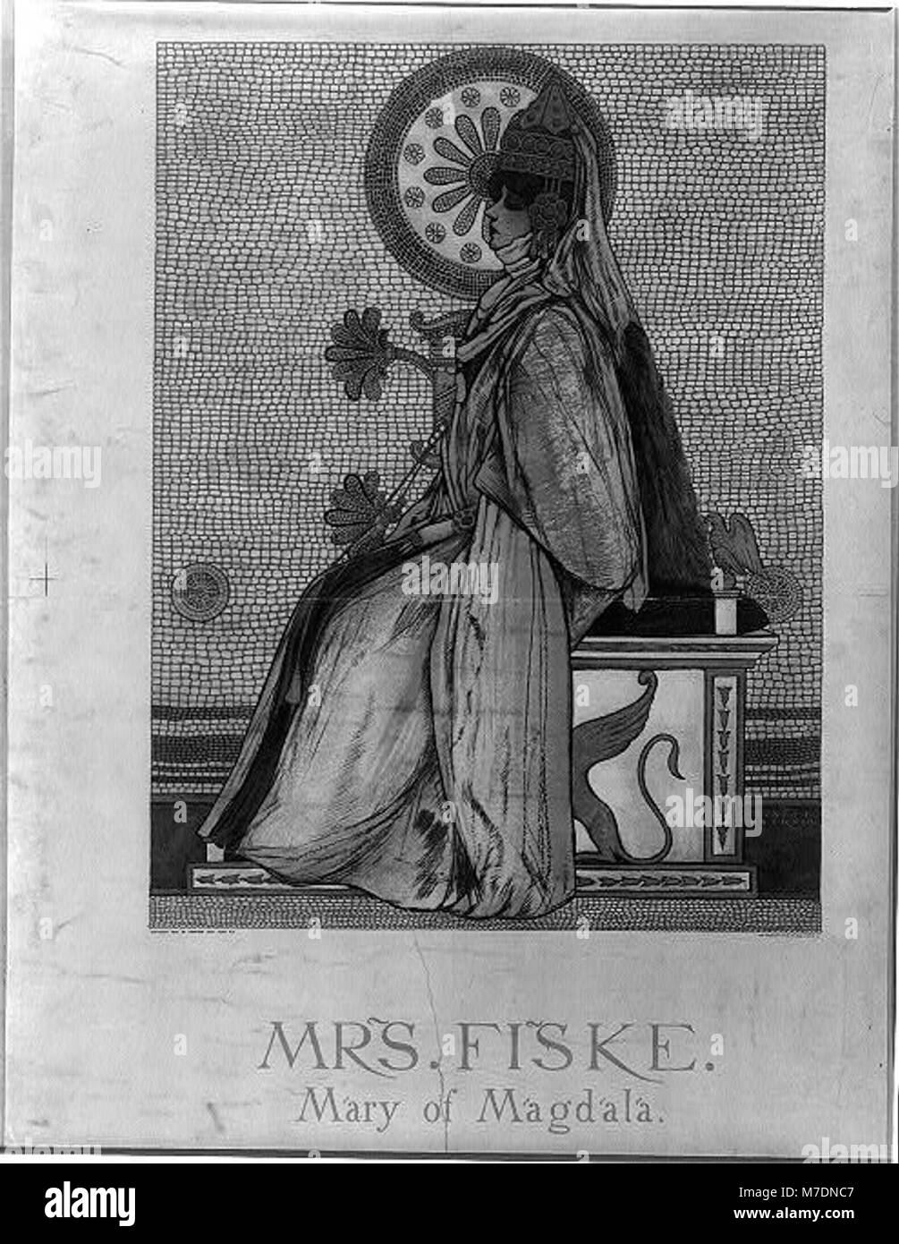 An artistic depiction of Mrs. Fiske portraying Mary of Magdala, created ...