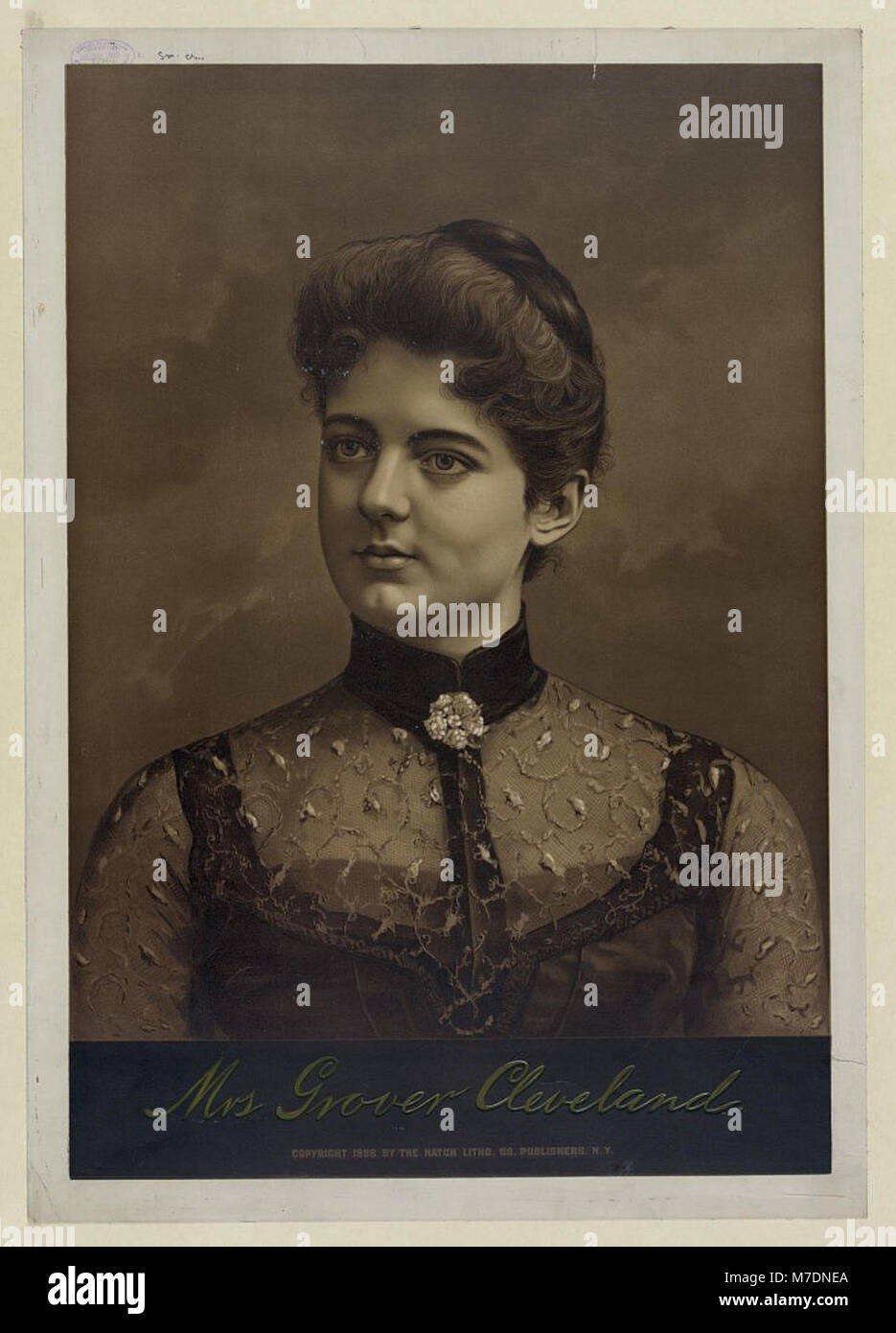 A portrait of Mrs. Grover Cleveland, the First Lady of the United ...