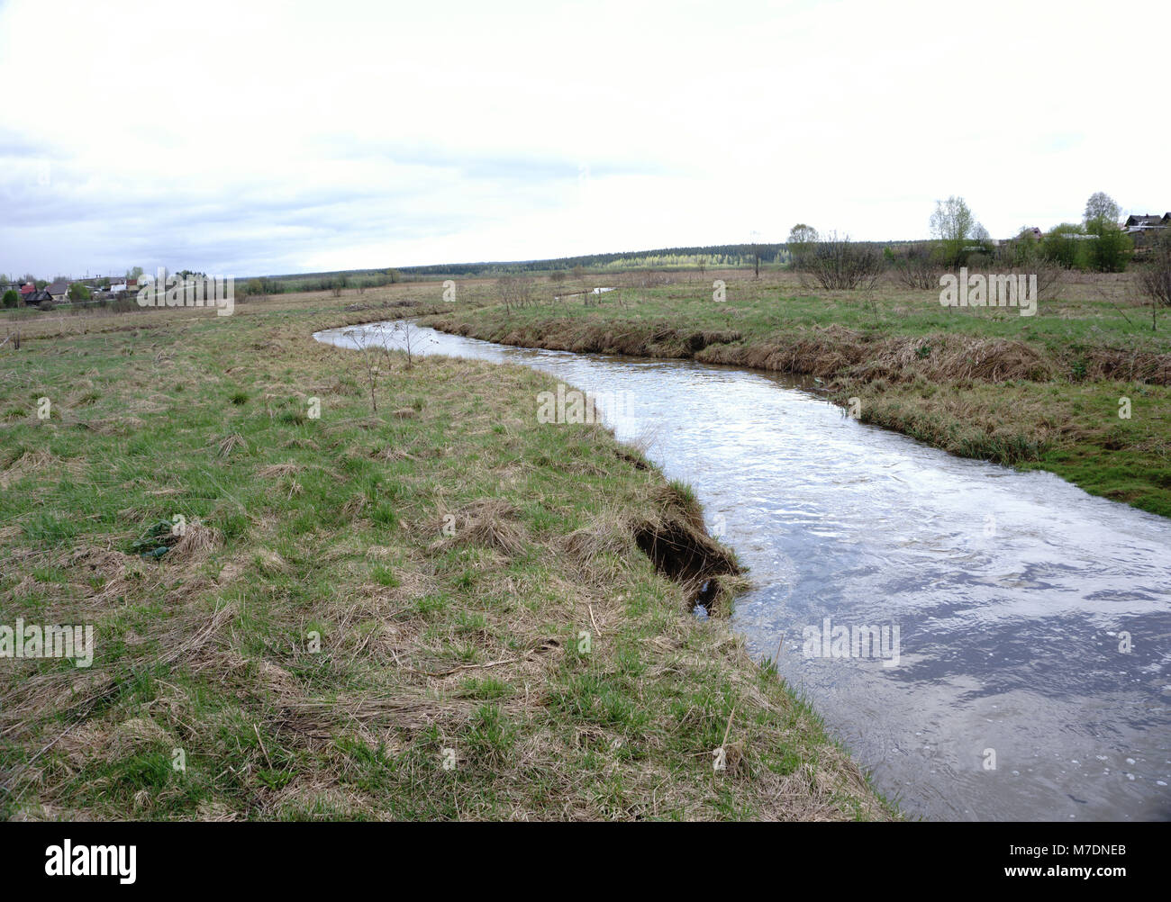The narrow river on a beautiful nature Stock Photo - Alamy