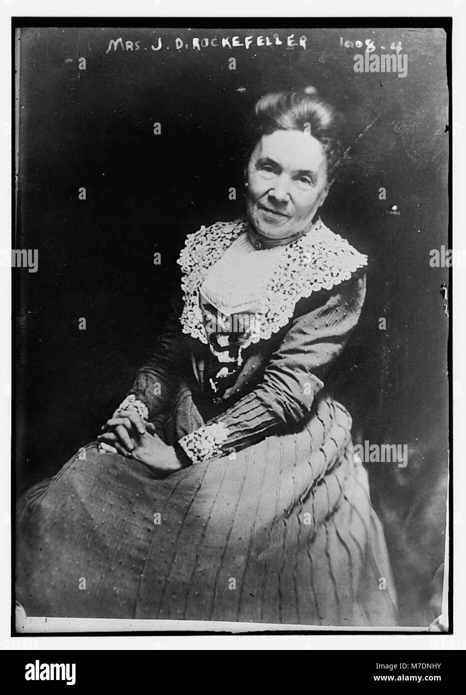 A portrait of Mrs. J.D. Rockefeller, wife of industrialist John D ...