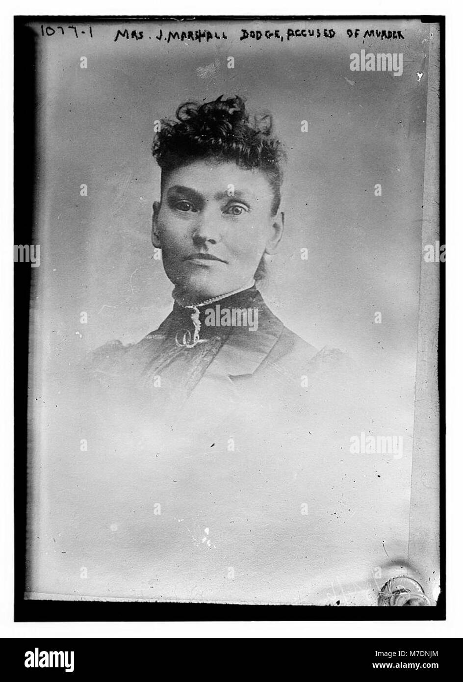 A historical image depicting Mrs. J. Marshall Dodge, who was accused of ...