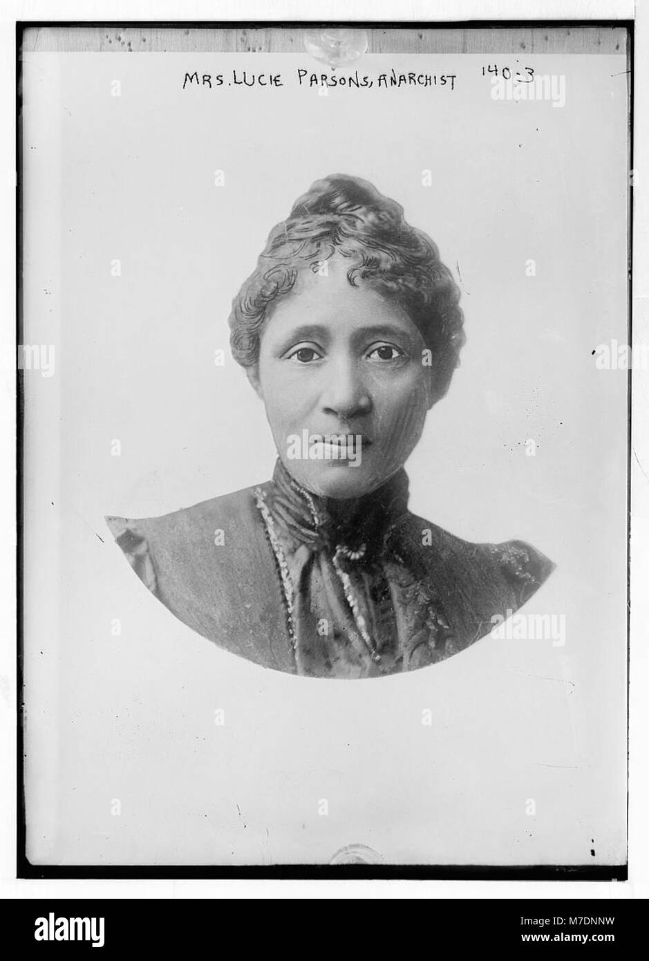 A portrait of Mrs. Lucie Parsons, a notable anarchist and social ...