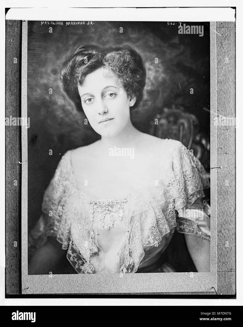 A portrait of Mrs. Oliver Harriman Jr., showcasing her as a prominent ...