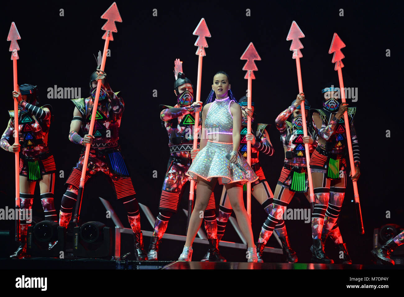 Katy perry performs at madison square garden hi-res stock photography ...