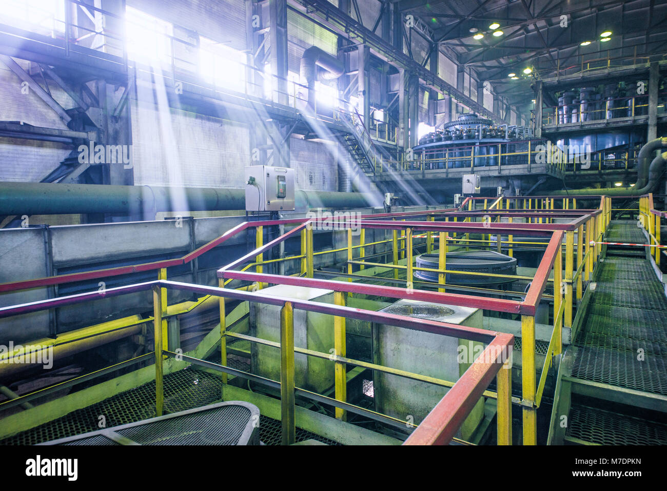 inside view of industrial interior of old factory Stock Photo - Alamy