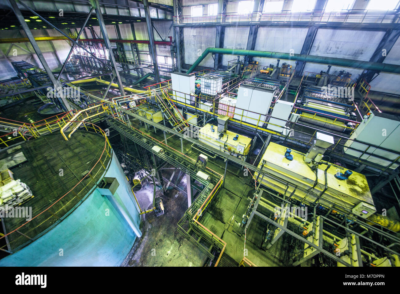 inside view of industrial interior of old factory Stock Photo - Alamy