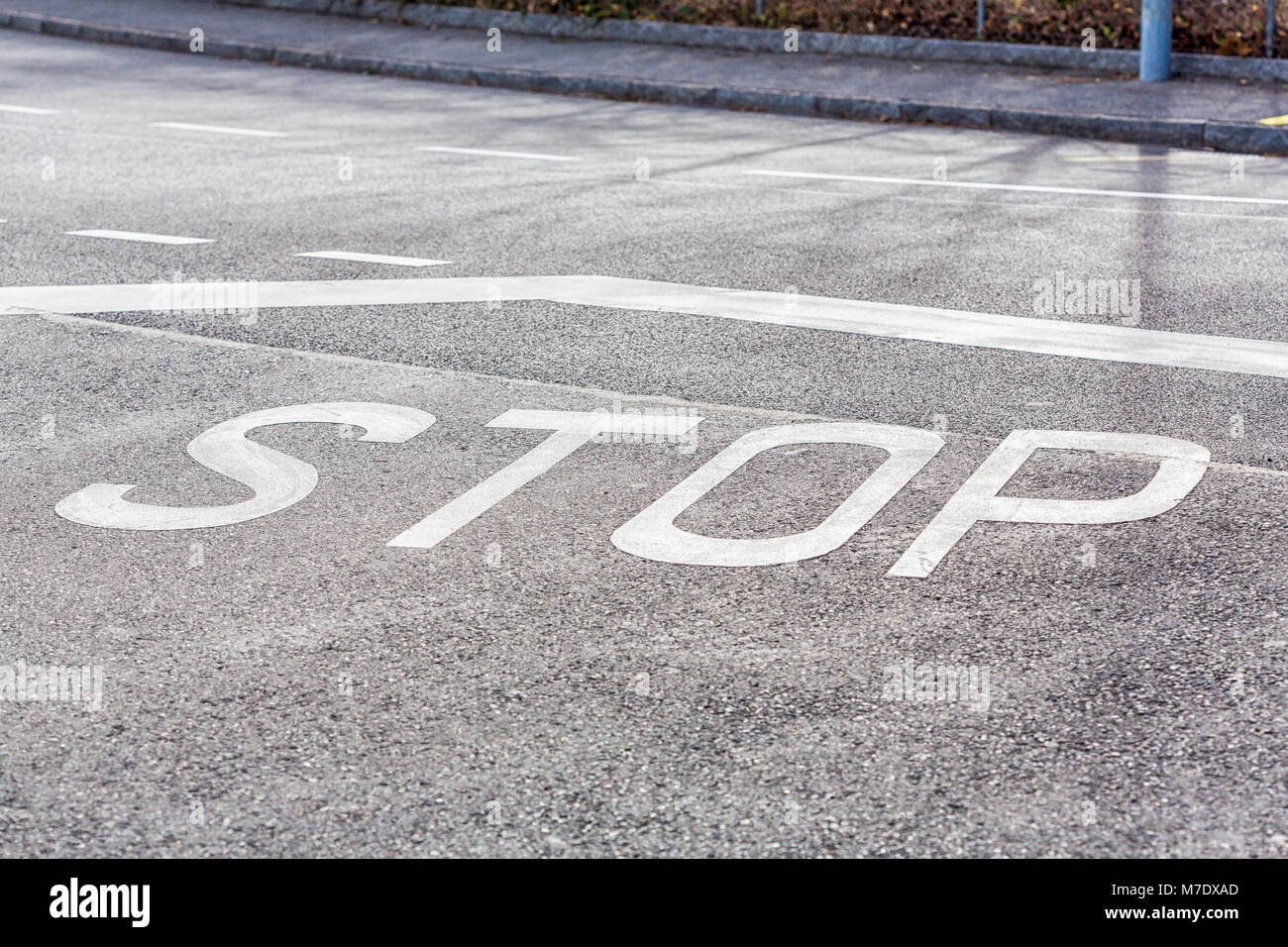 Stop Sign Written On The Road High Resolution Stock Photography and ...