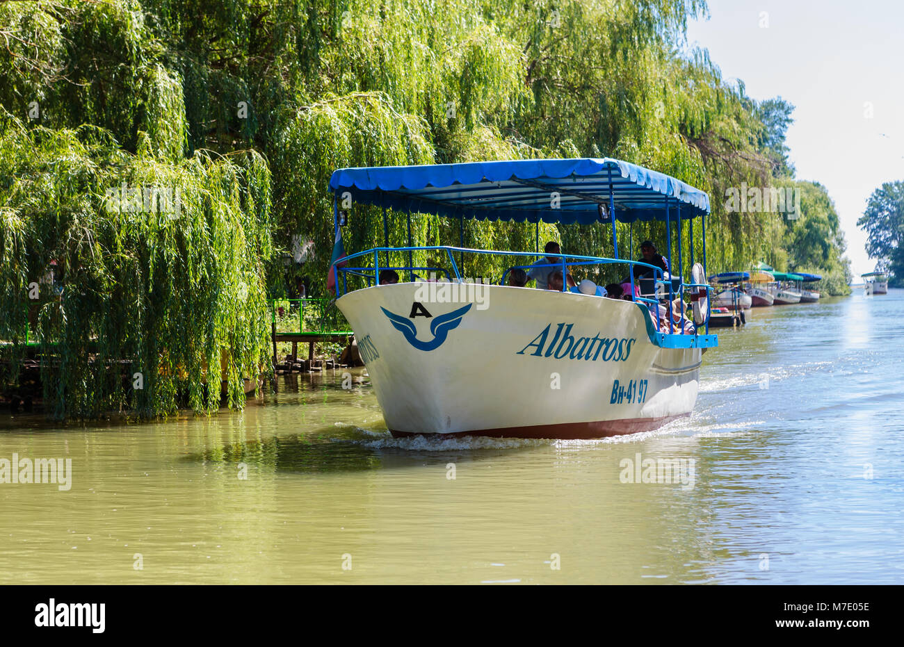 Boat for trip on the river. Kamchia river in Bulgaria Stock Photo - Alamy