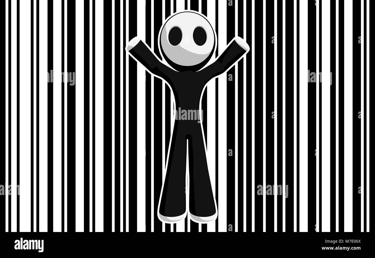 Character mascot bar code Stock Photo - Alamy