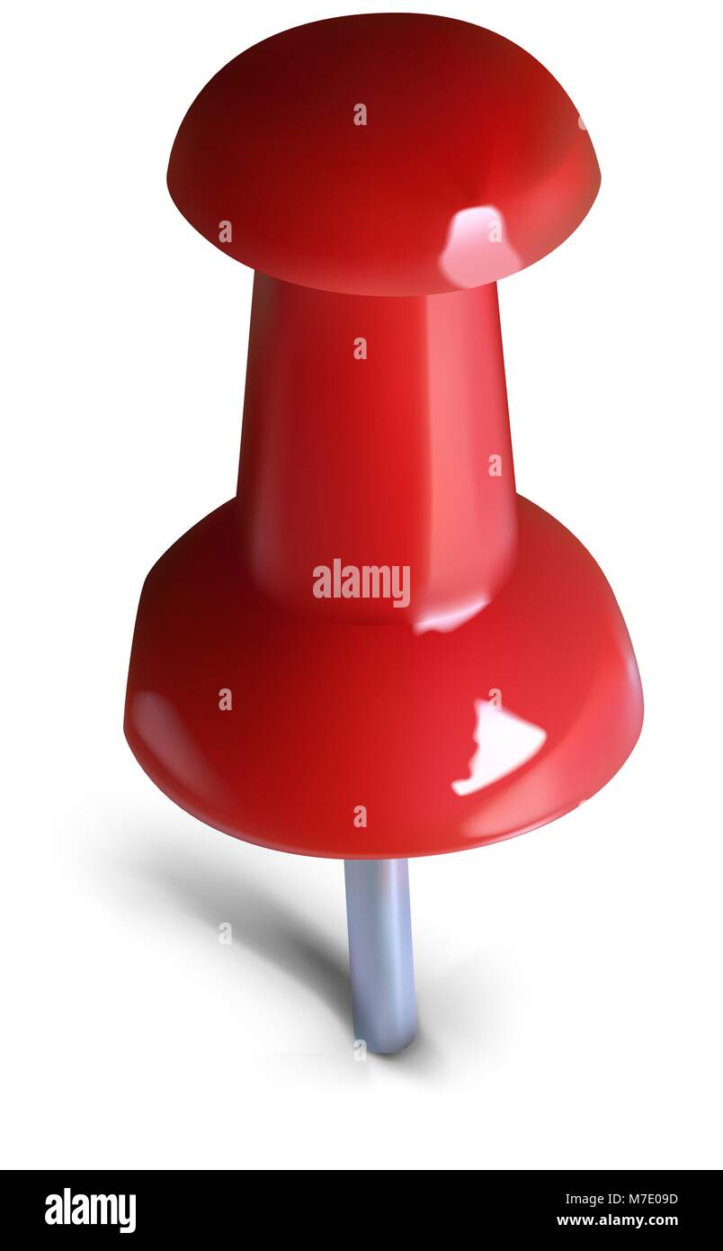 Red Pin in a Wall Stock Vector Image & Art - Alamy