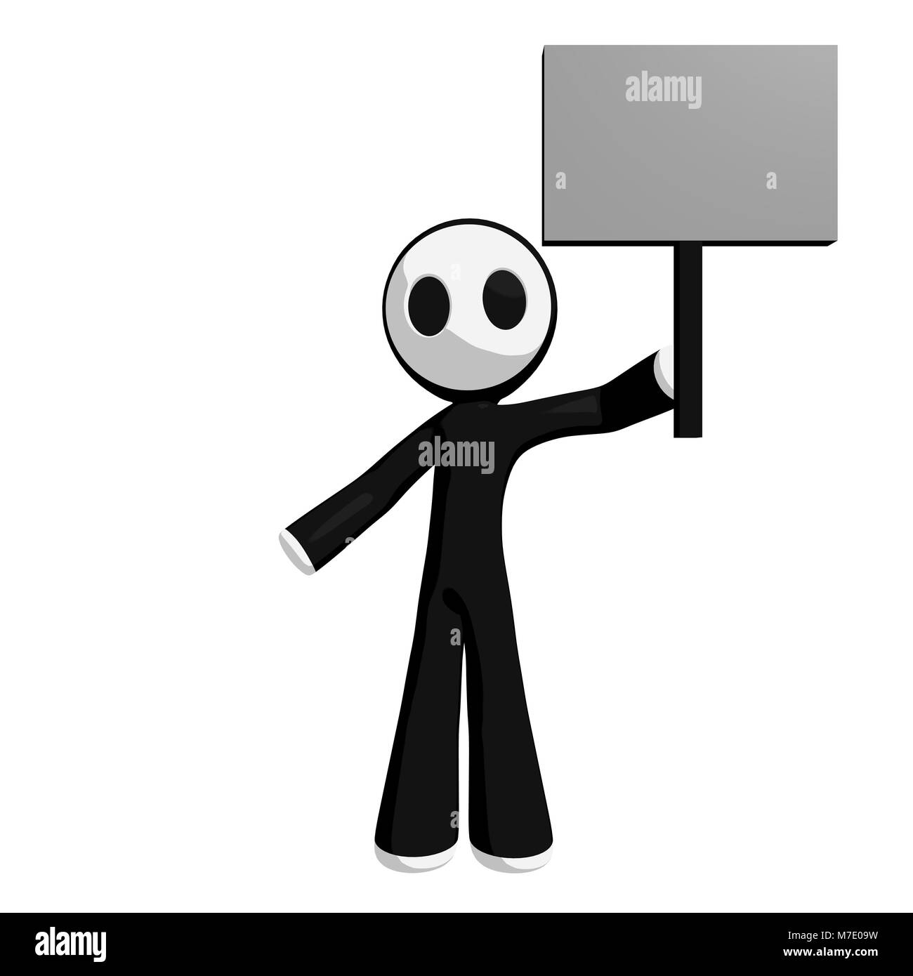 Character mascot holding sign Stock Photo - Alamy