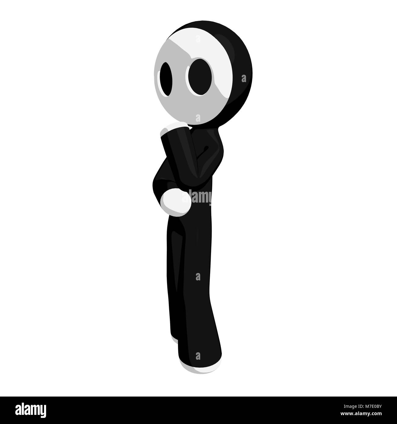 Character mascot thinking pose Stock Photo - Alamy