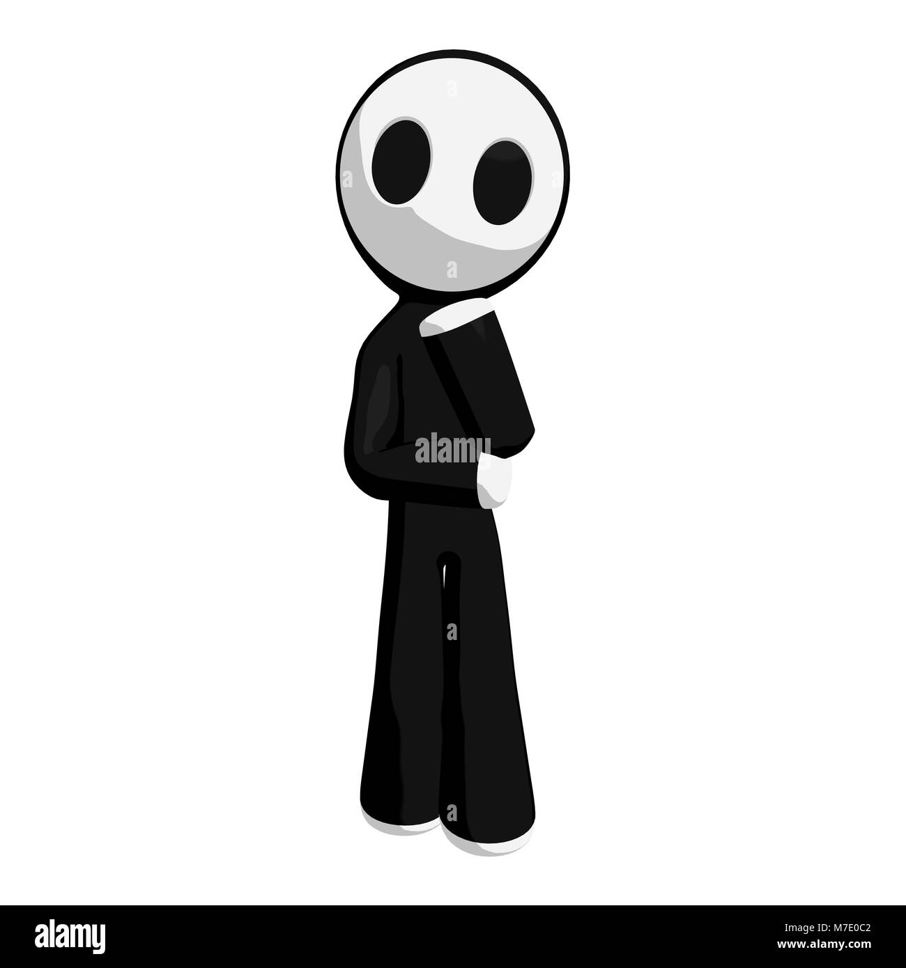 Character mascot pondering pose Stock Photo - Alamy