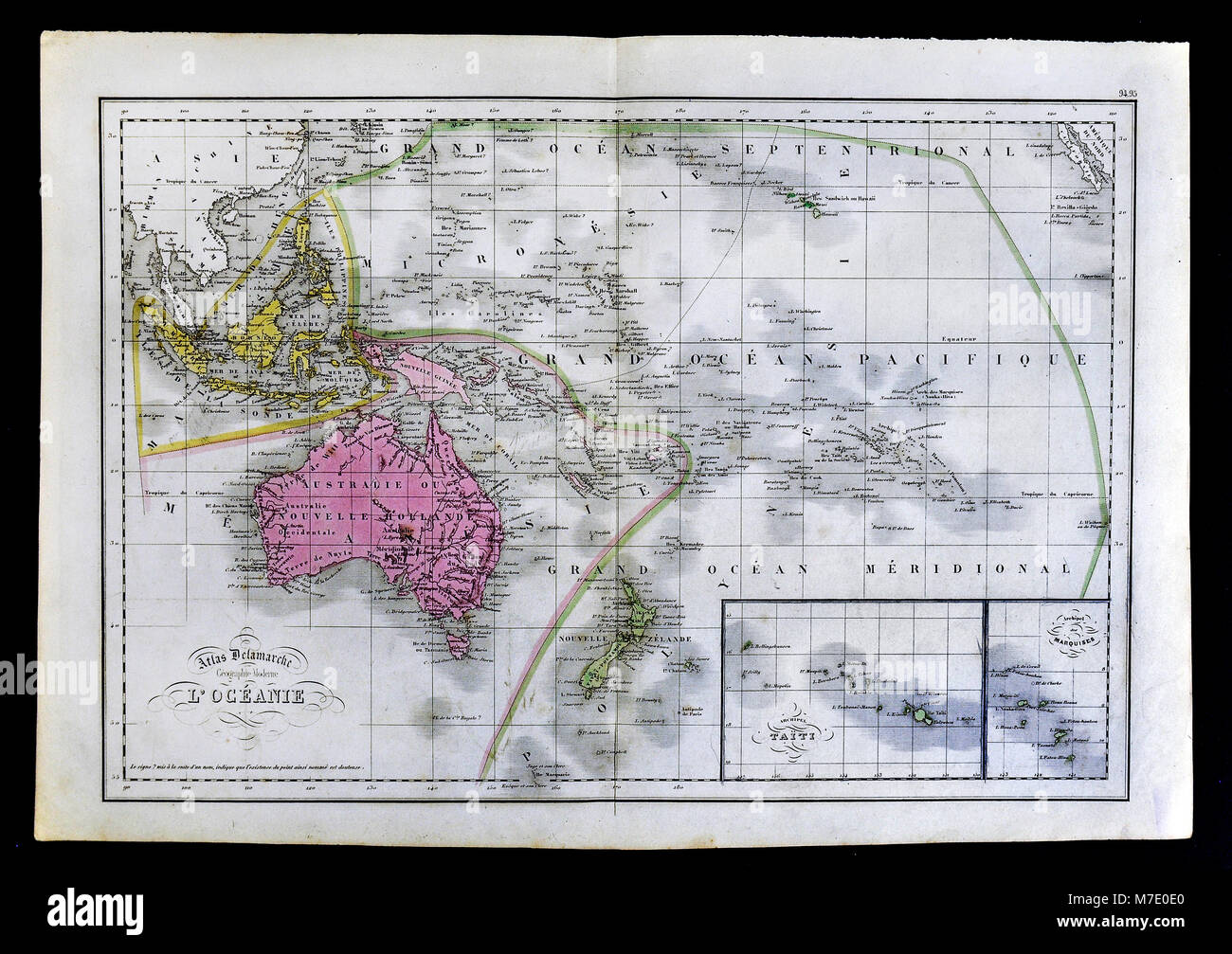 1858 Delamarche Map of Oceania including Australia, New Zealand, Tahiti ...