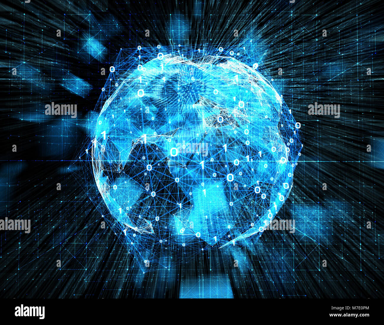 Future Digital Internet Technology, Network Connection, Data ...