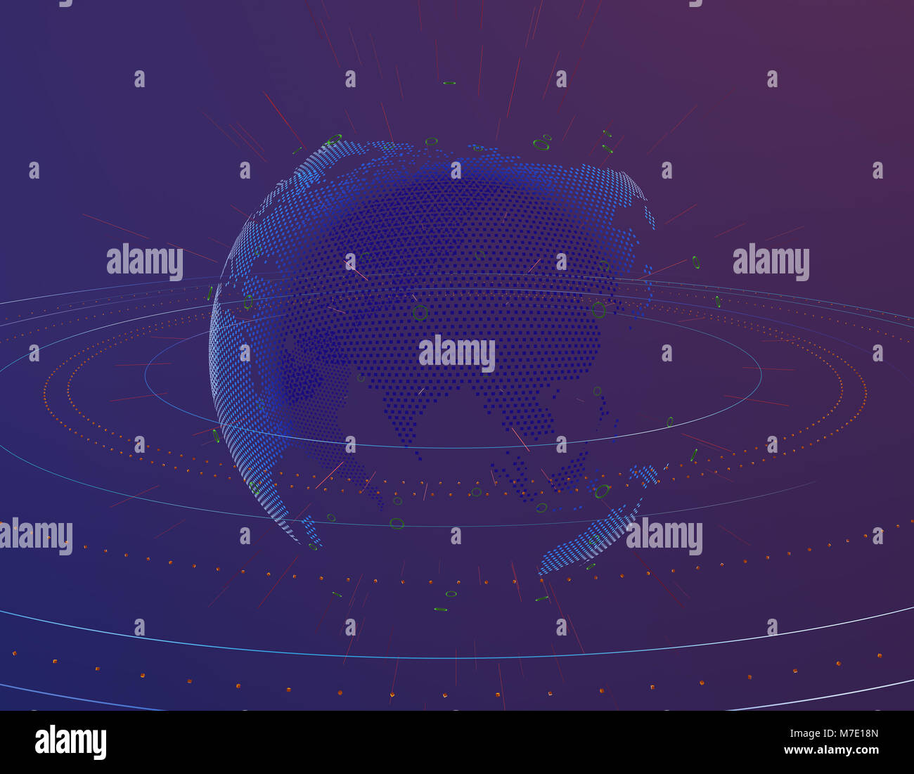 Future Digital Internet Technology, Network Connection, Data ...