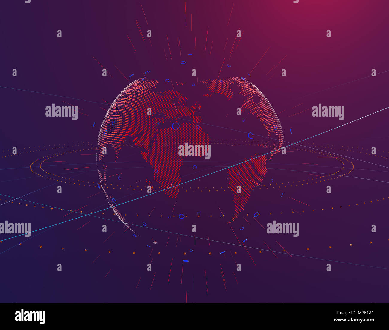 Future Digital Internet Technology, Network Connection, Data ...