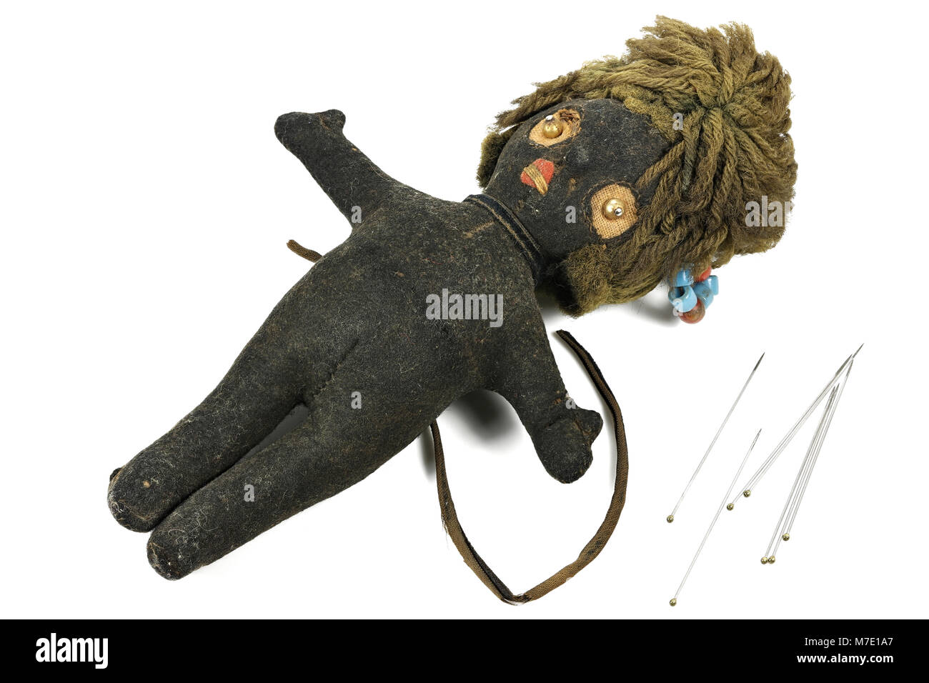 vintage voodoo doll isolated on white background Stock Photo - Alamy