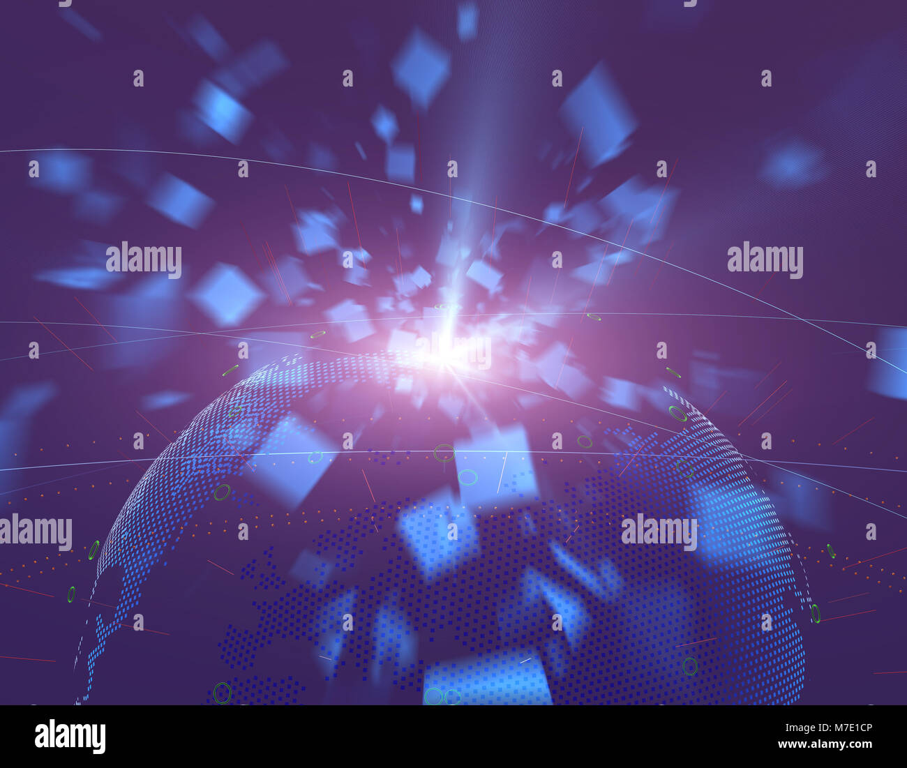 Future Digital Internet Technology, Network Connection, Data ...