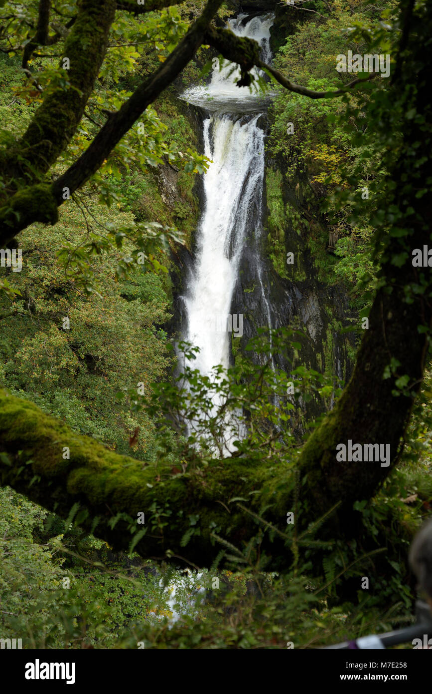 A Cascade and Pool on the Mynach Falls at Devil's Bridge Stock Photo ...