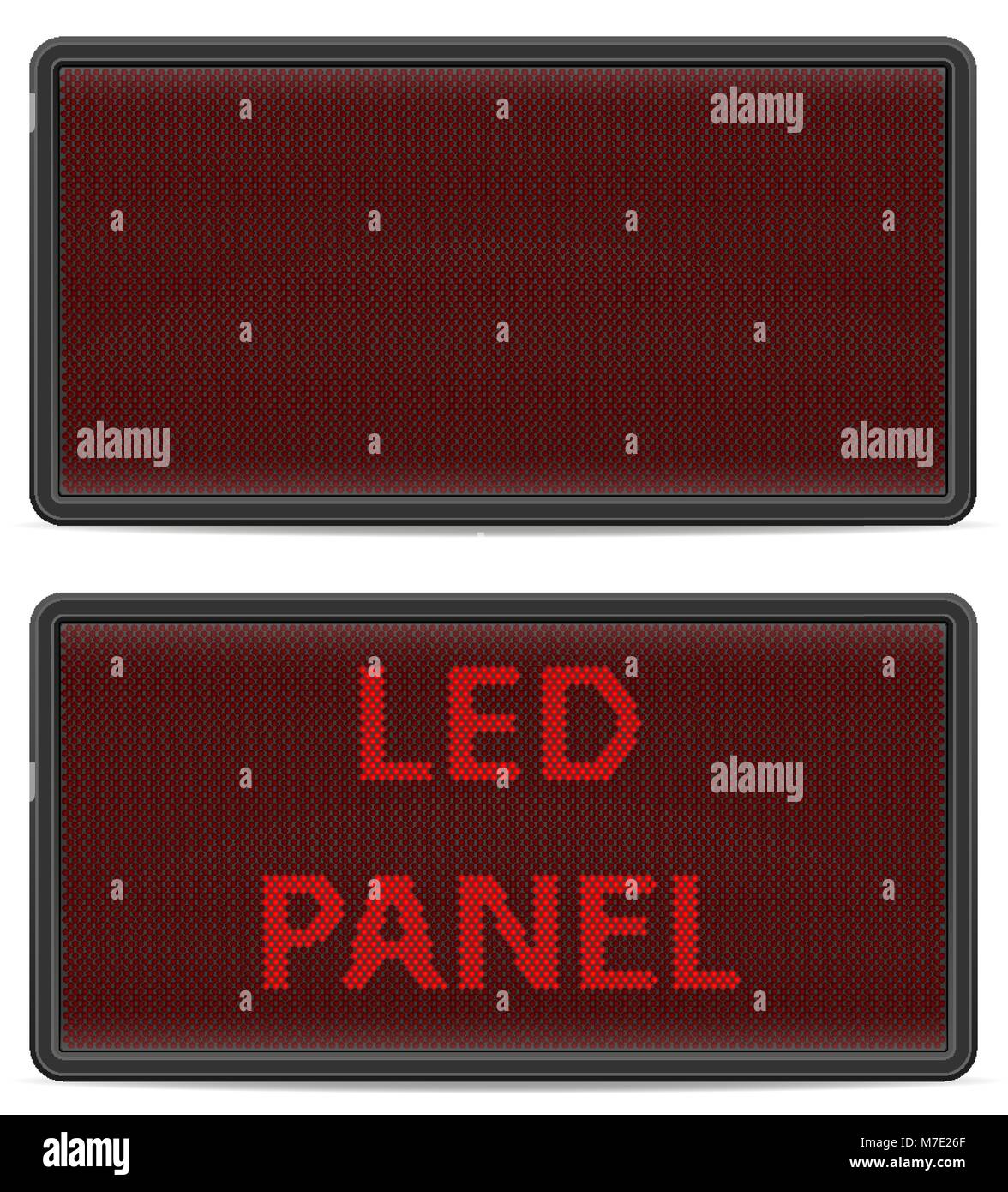 led panel digital scoreboard vector illustration isolated on white ...