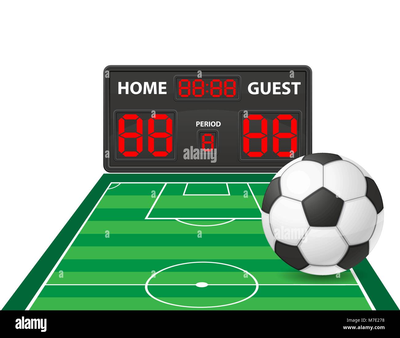 football soccer sports digital scoreboard vector illustration isolated ...