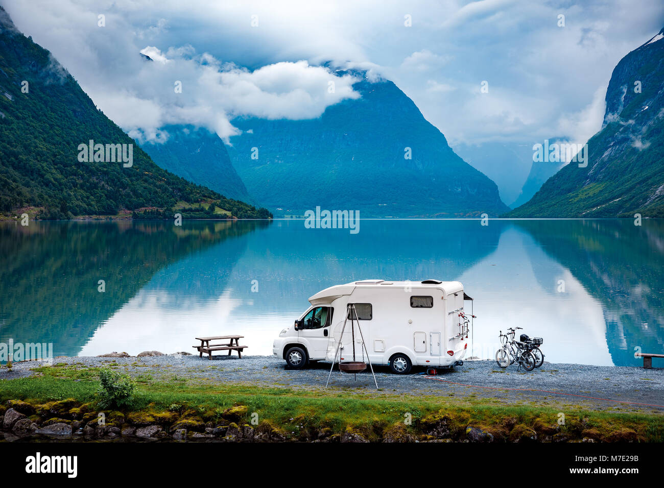 Family vacation travel RV, holiday trip in motorhome, Caravan car ...